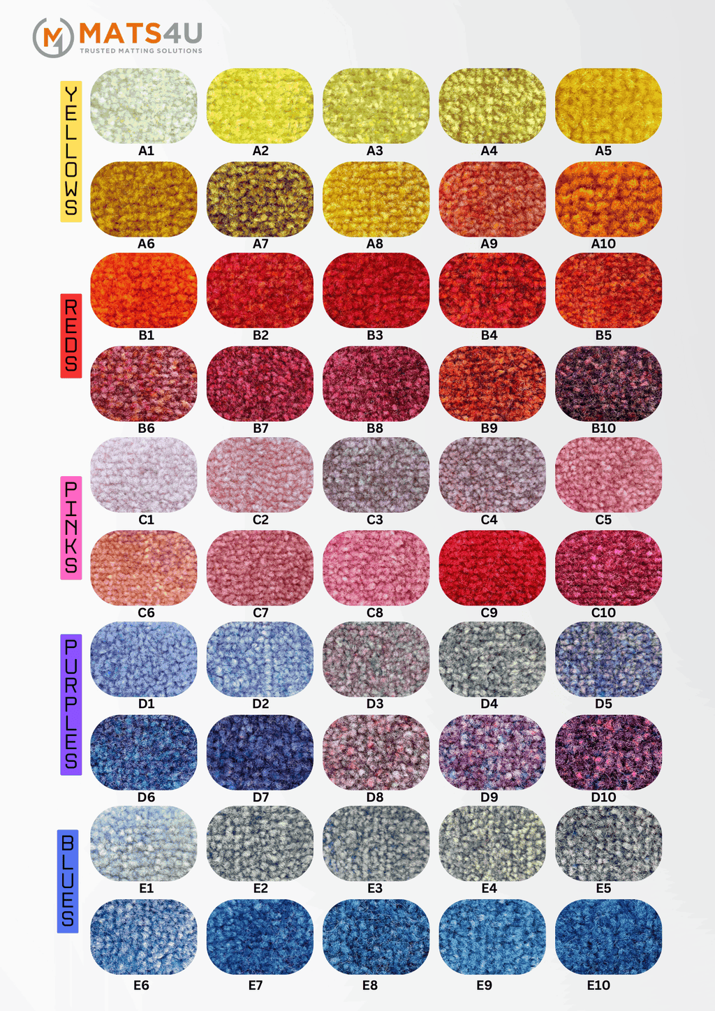 Solid Colour Mats | Free UK Delivery | Mats4U